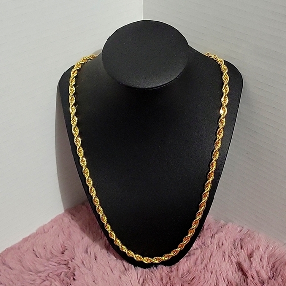 Elite Force | Accessories | Mens Gold Over Stainless 4mm 24 Inch Rope ...